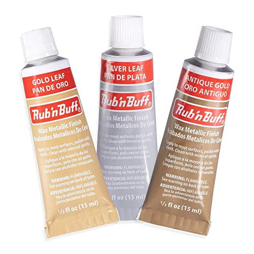 AMACO Rub n Buff Wax Metallic Finish Kit - Antique Gold, Silver, Gold ...