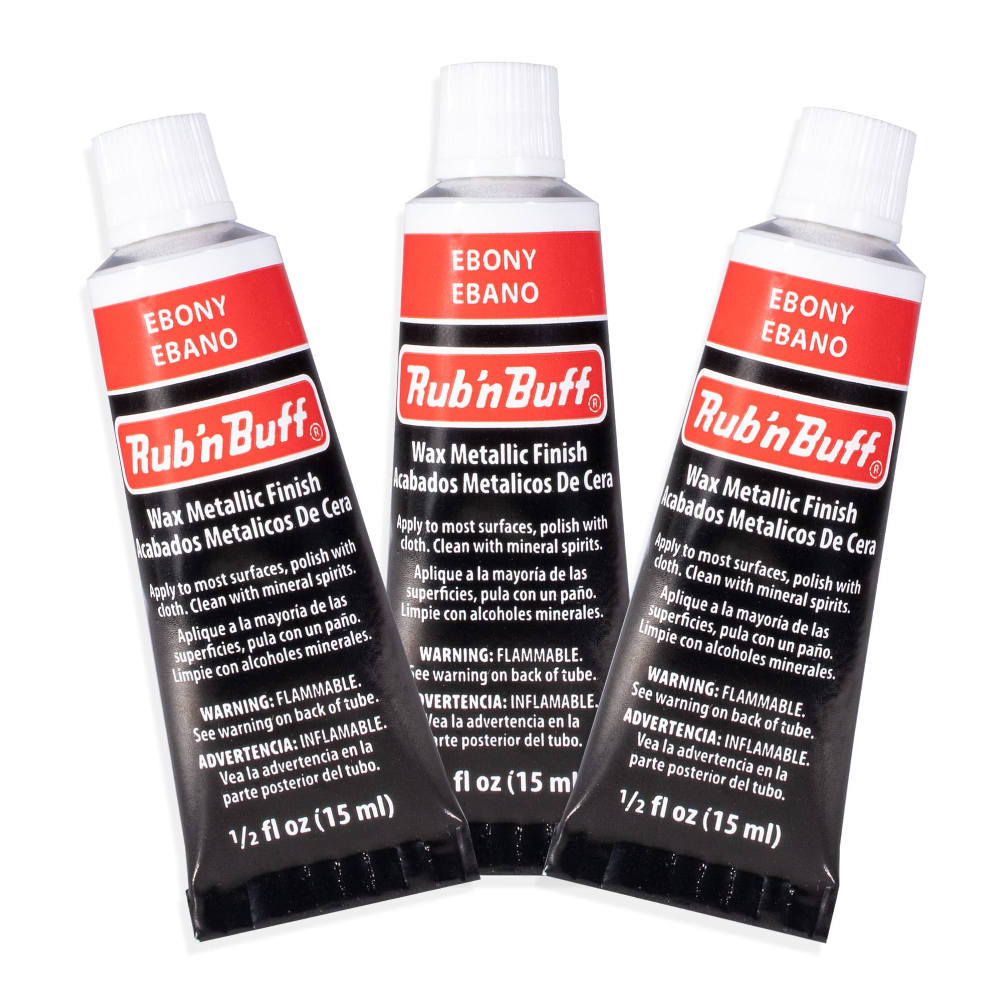 AMACO Rub n Buff Wax Metallic Finish - 3 Rub n Buff Ebony 15ml Tubes ...