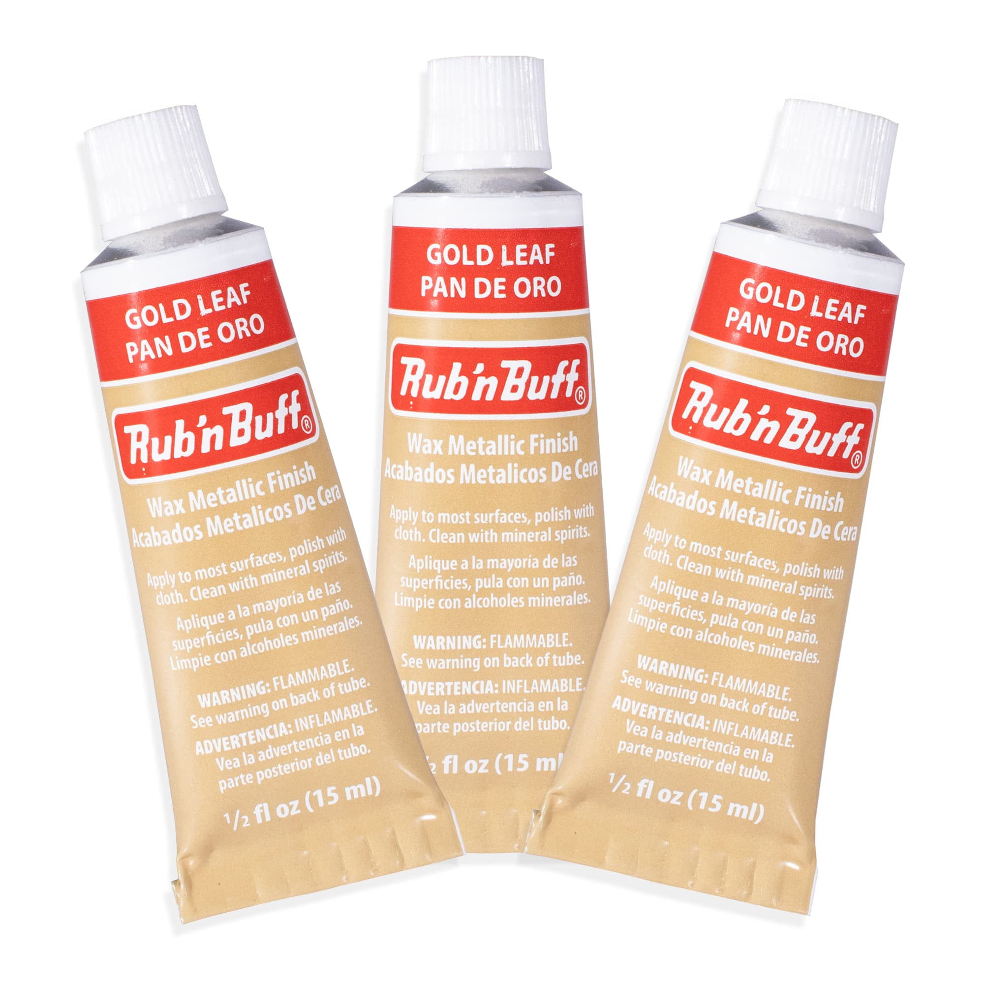 AMACO Rub n Buff Wax Metallic Finish - 3 Rub n Buff Gold Leaf 15ml ...