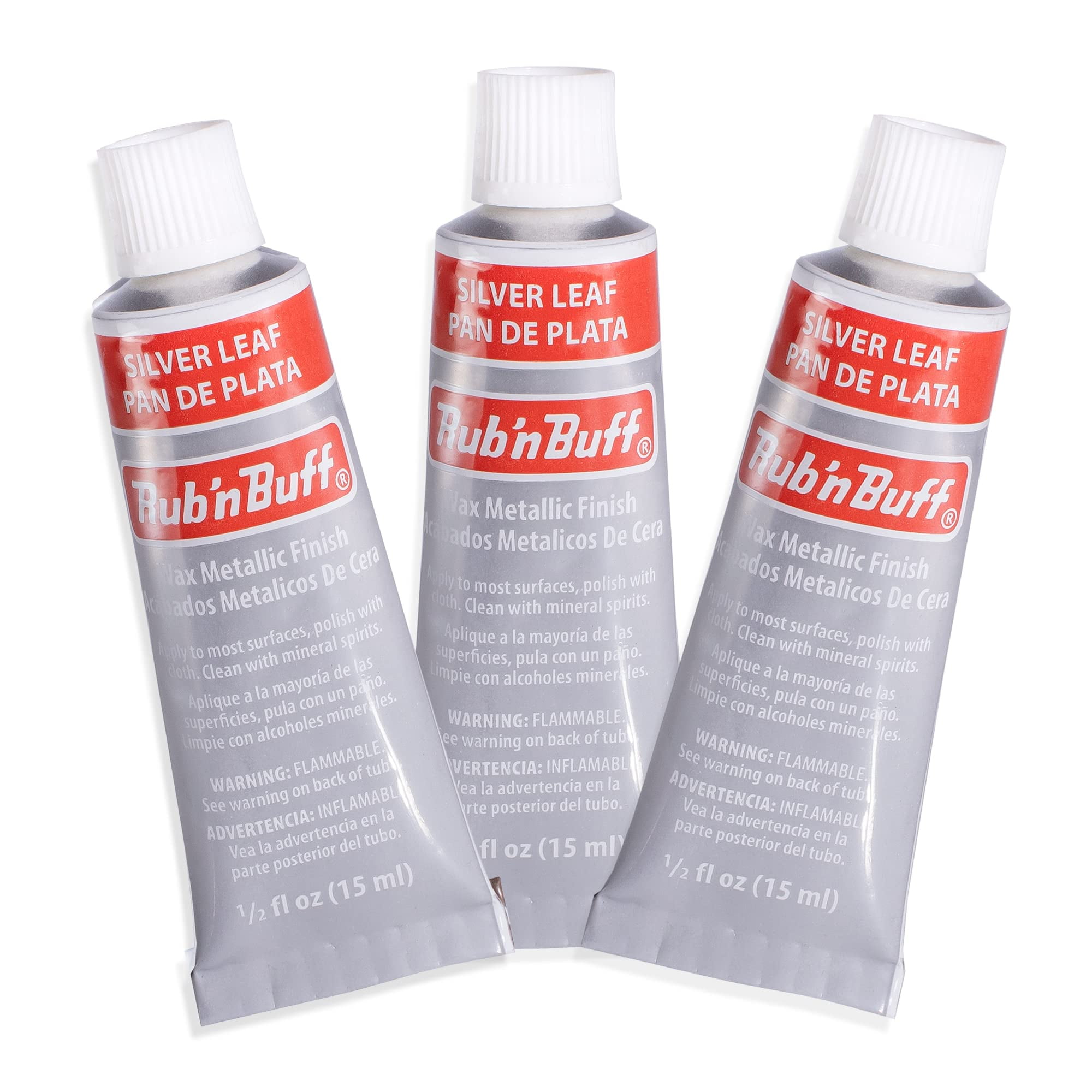 AMACO Rub n Buff Wax Metallic Finish - 3 Rub n Buff Silver Leaf 15ml ...