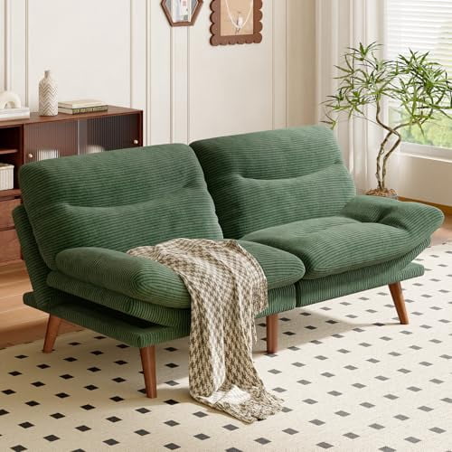AMADA HOMEFURNISHING Futon Sofa Bed,Vintage Couch with Adjustable ...