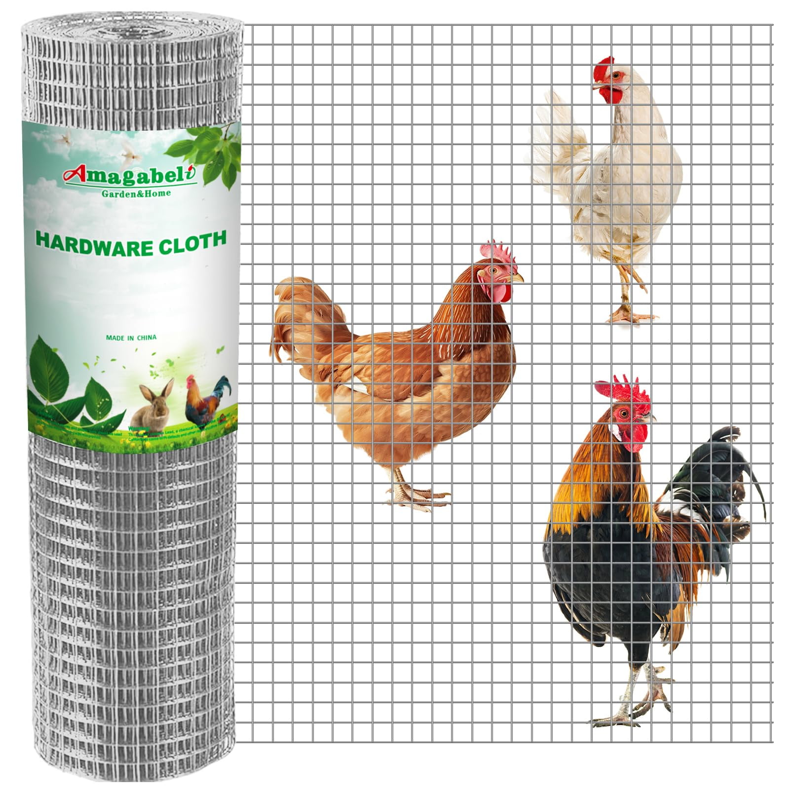 AMAGABELI GARDEN & HOME Hardware Cloth 1/2 inch 48inx50ft Square Chicken Wire Galvanizing After ...