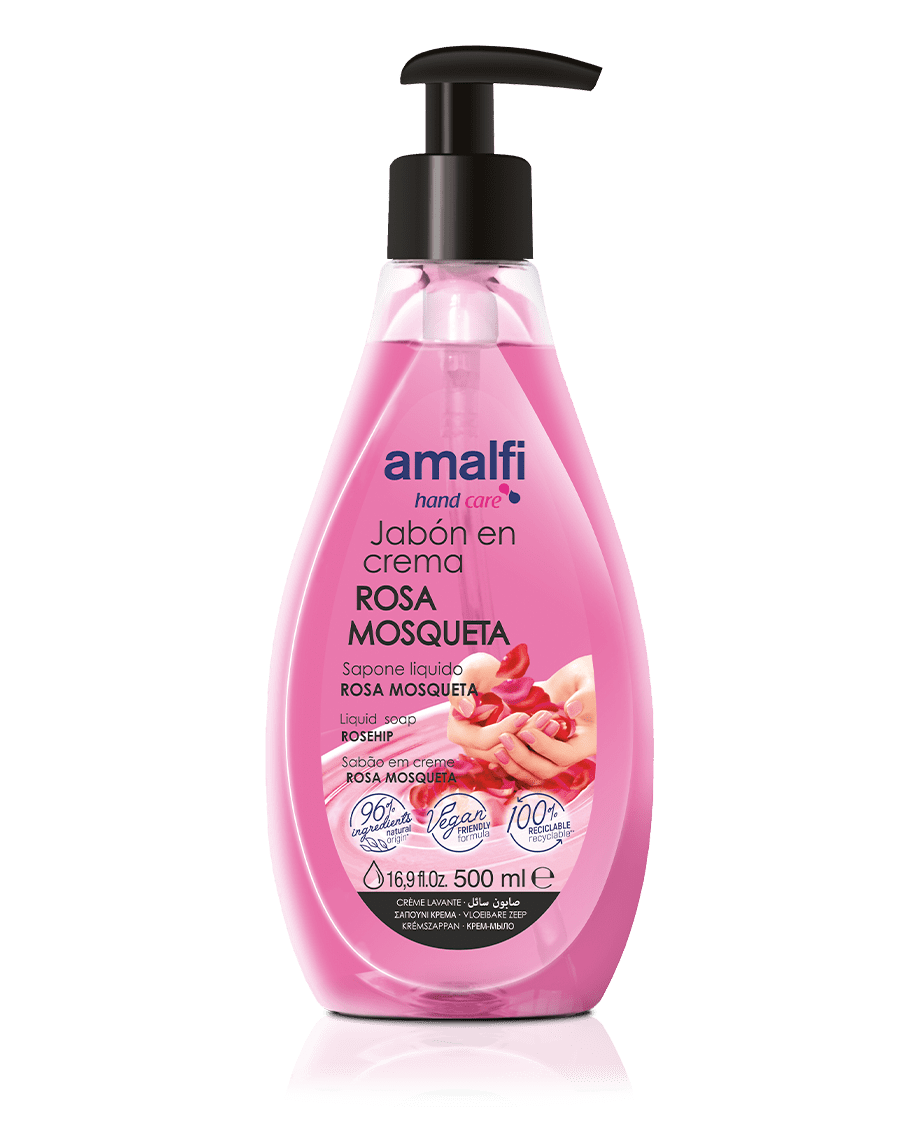 AMALFI HAND CARE Antibacterial Liquid Hand Soap Rosa Mosqueta, 16.9oz ...