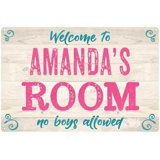 AMANDA'S Room Kids Bedroom Sign 8x12 Metal Sign 208120089334 - Walmart.com
