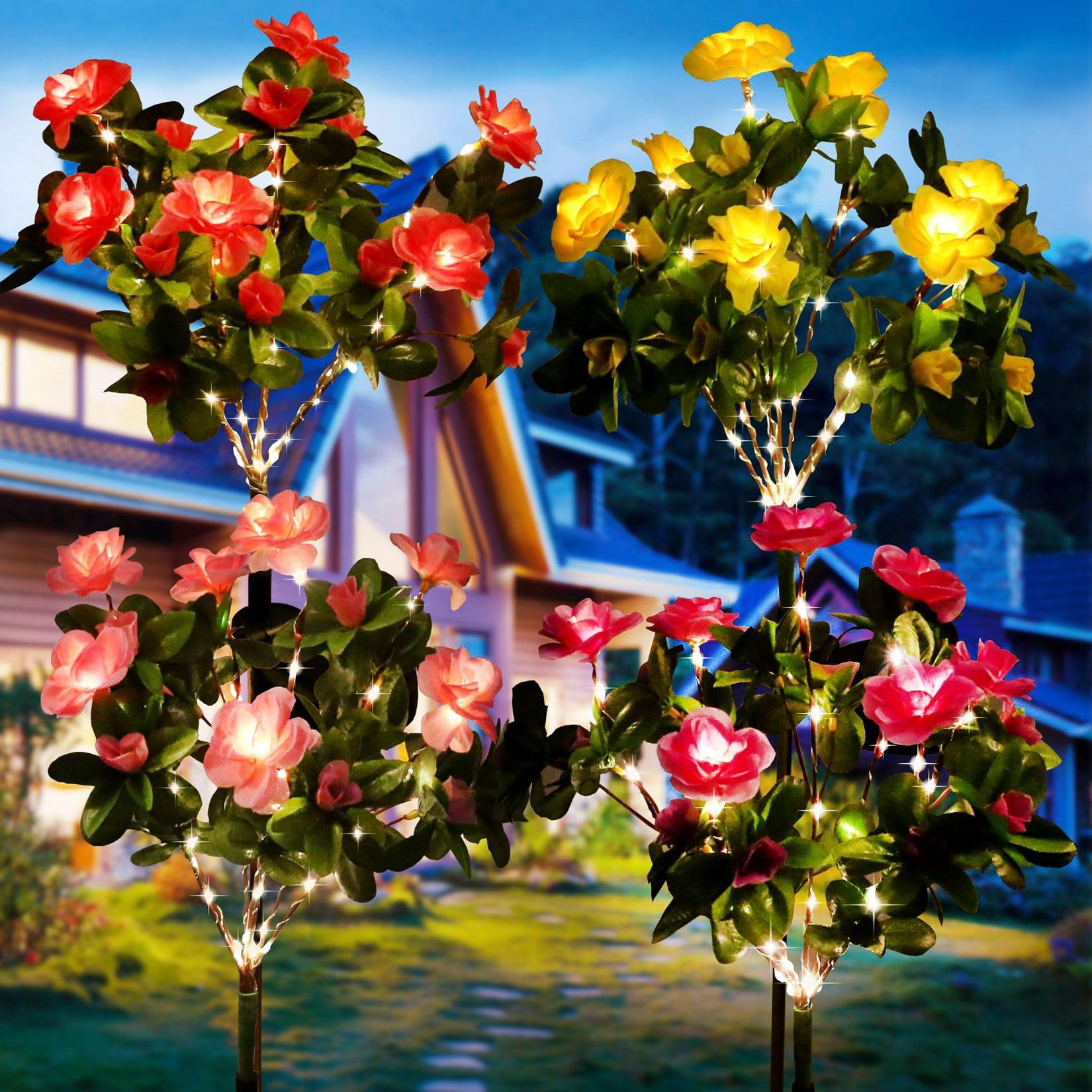 AMARS 4 Pack Solar SSF20 Garden Lights Outdoor Decor, Waterproof Solar ...