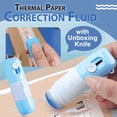 AMARTSY 10ml Thermal Paper Correction Fluid with Knife, Integrated Box ...