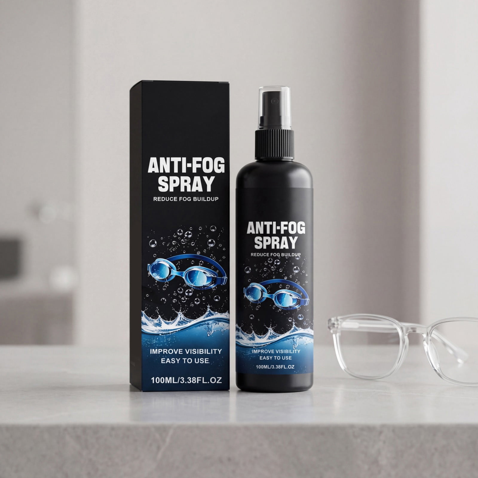 AMARTSY 3.4 oz Anti-Fog Spray for Swim Goggles, Glasses, Mirrors and ...