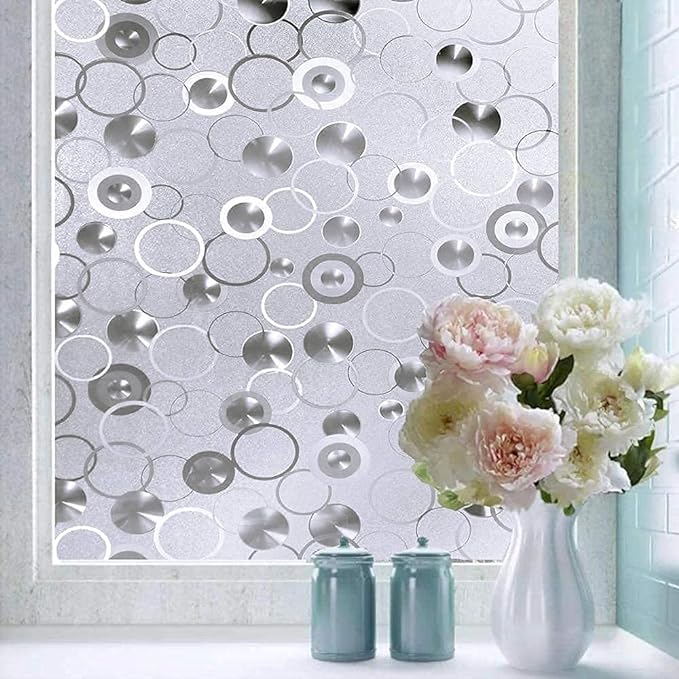 AMAZBIRD Window Privacy Film Frosted Glass Window Film Sun Blocking ...