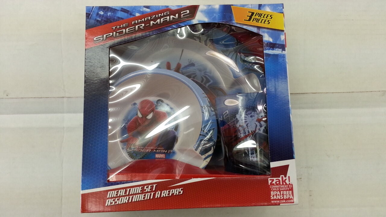 AMAZING SPIDERMAN 2 SUPERHERO KID 3 PIECES DINNERWARE BOX SET 100% ...