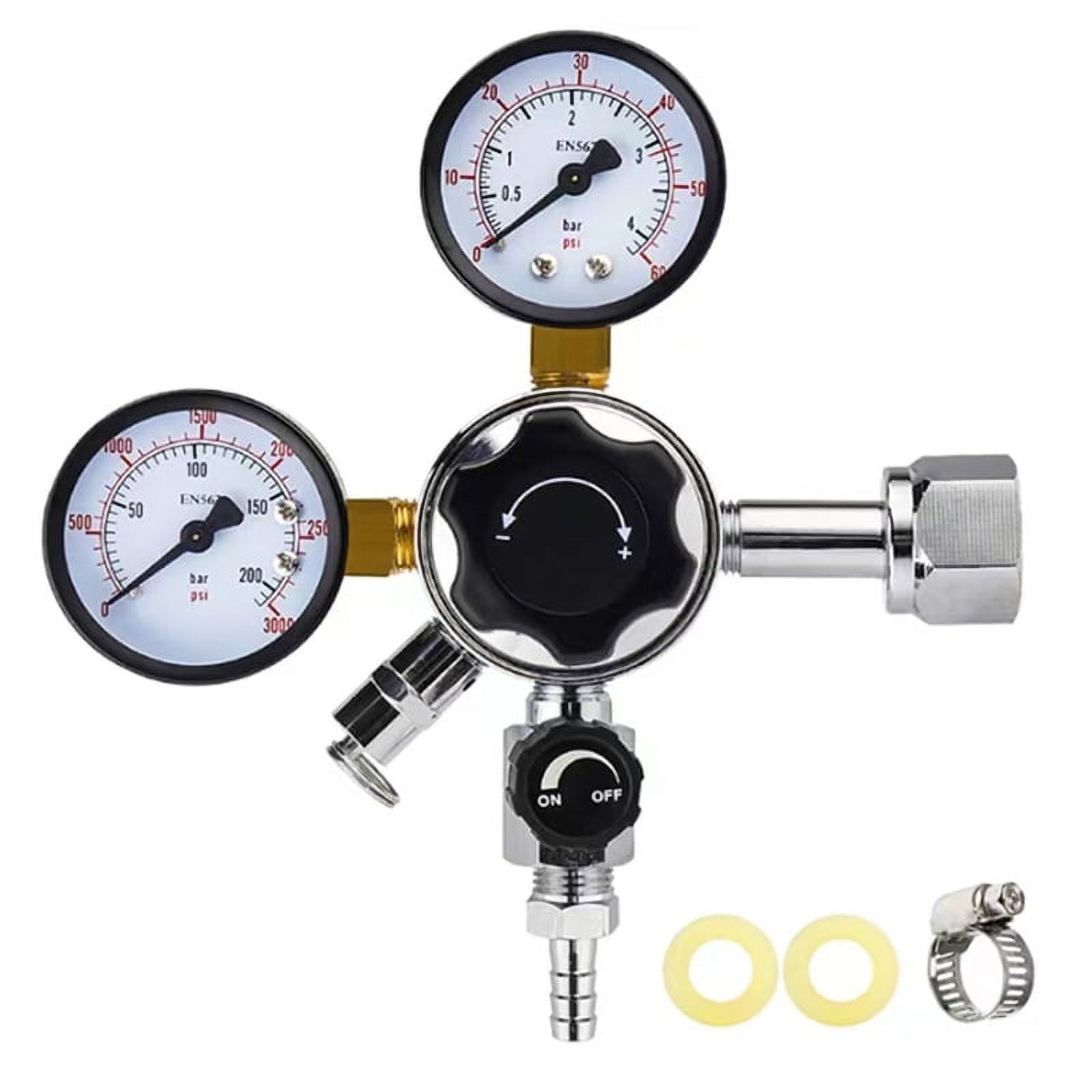 AMAZWHIP CGA320 Keg Regulator, Quick Disconnect CO2 Kegerator Regulator ...