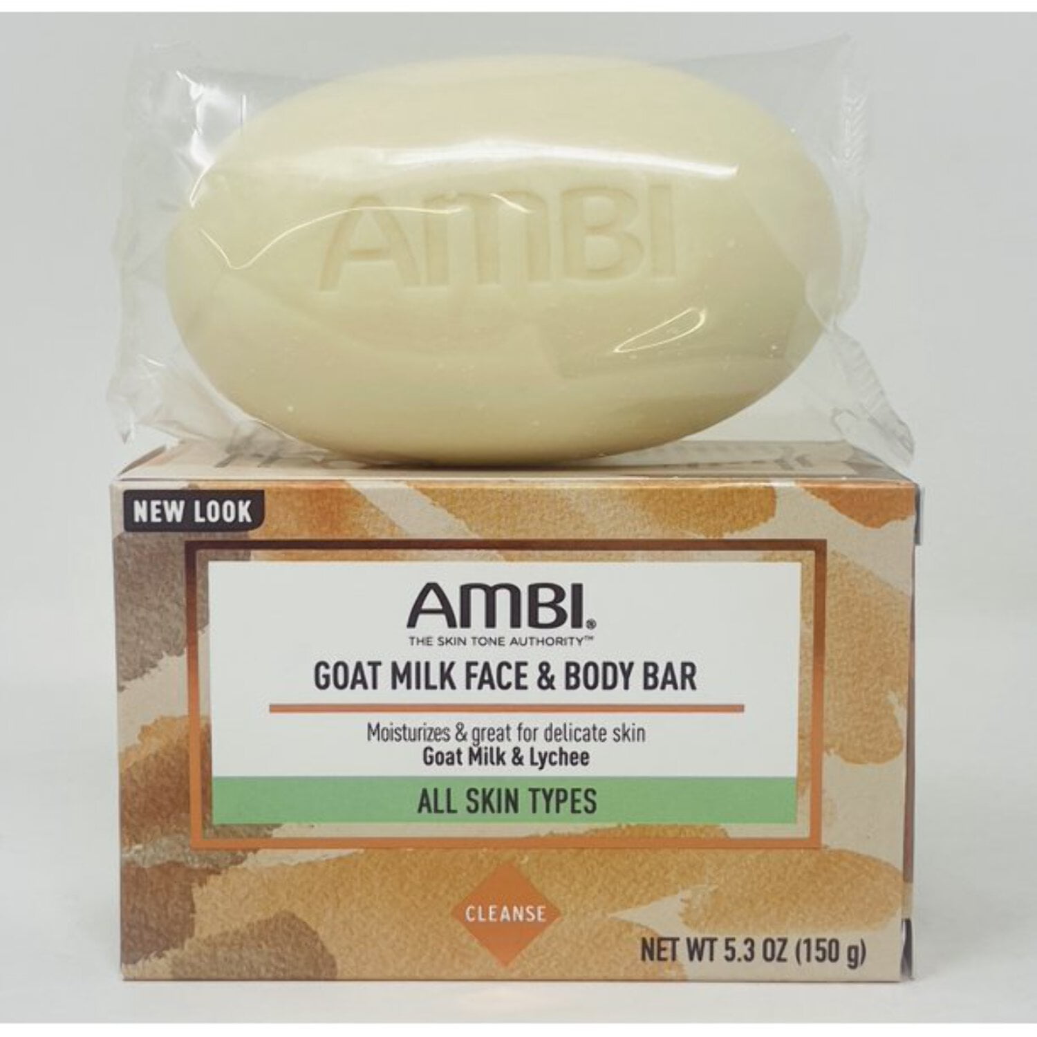 AMBI Goat Milk Face and Body Soap Bar for All Skin Types 5.3 oz with F ...