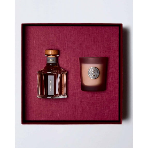 AMBRA OUD Home Fragrance Gift Set - 250ml Reed Diffuser + Candle ...