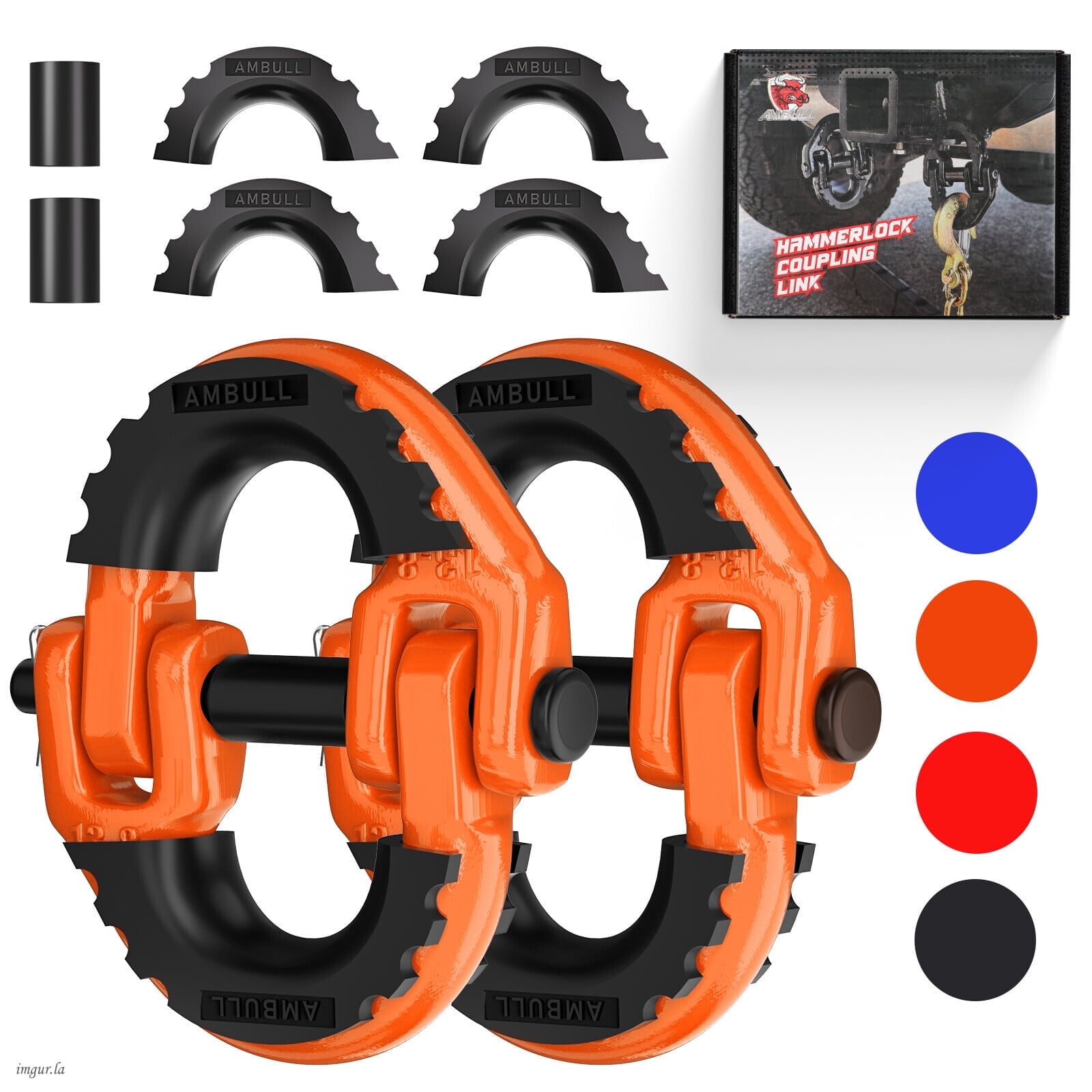 AMBULL 1/2" Safety Chain Connector Link 2 Pack, G80 Tow Hitch ...