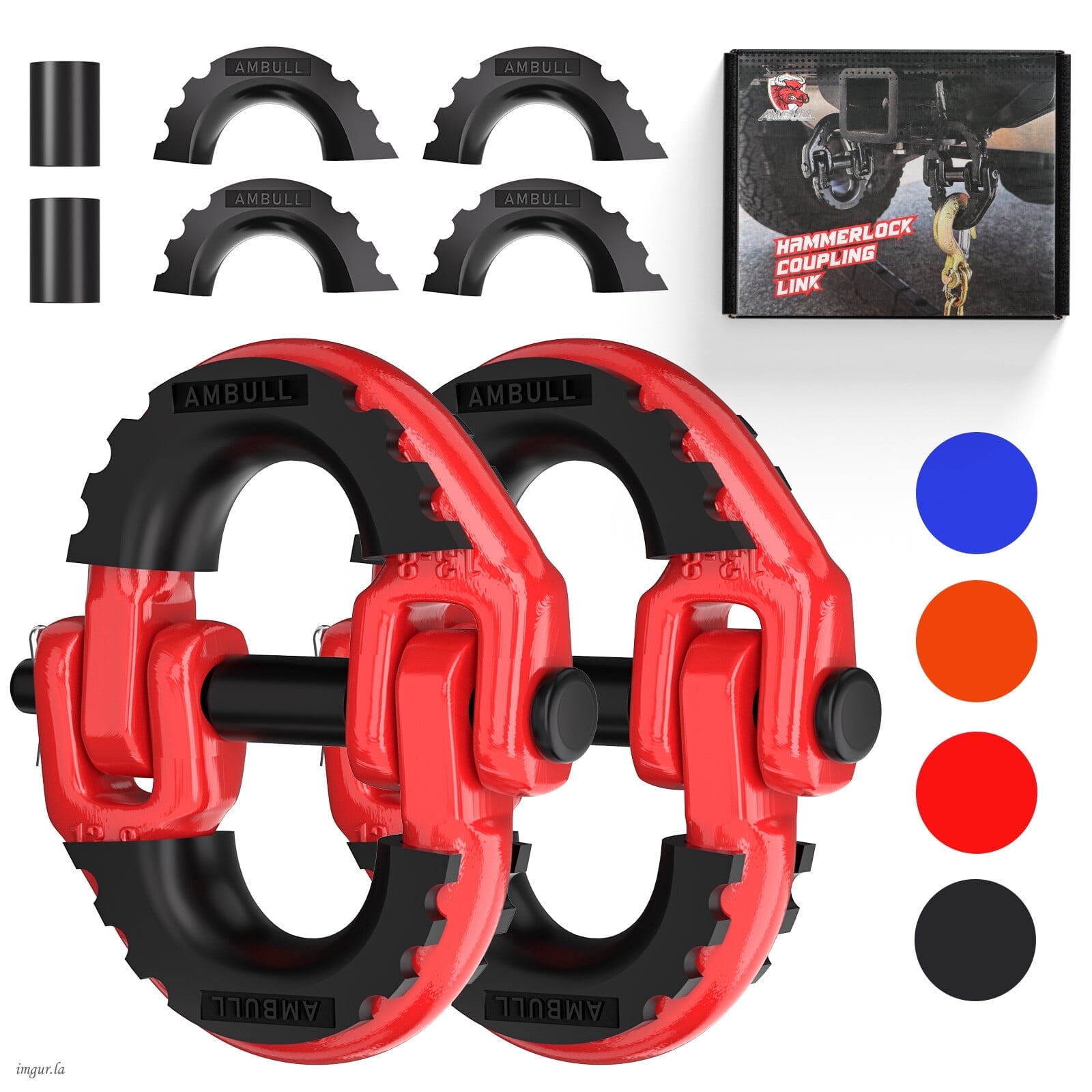 AMBULL 1/2" Safety Chain Connector Link 2 Pack, G80 Tow Hitch ...
