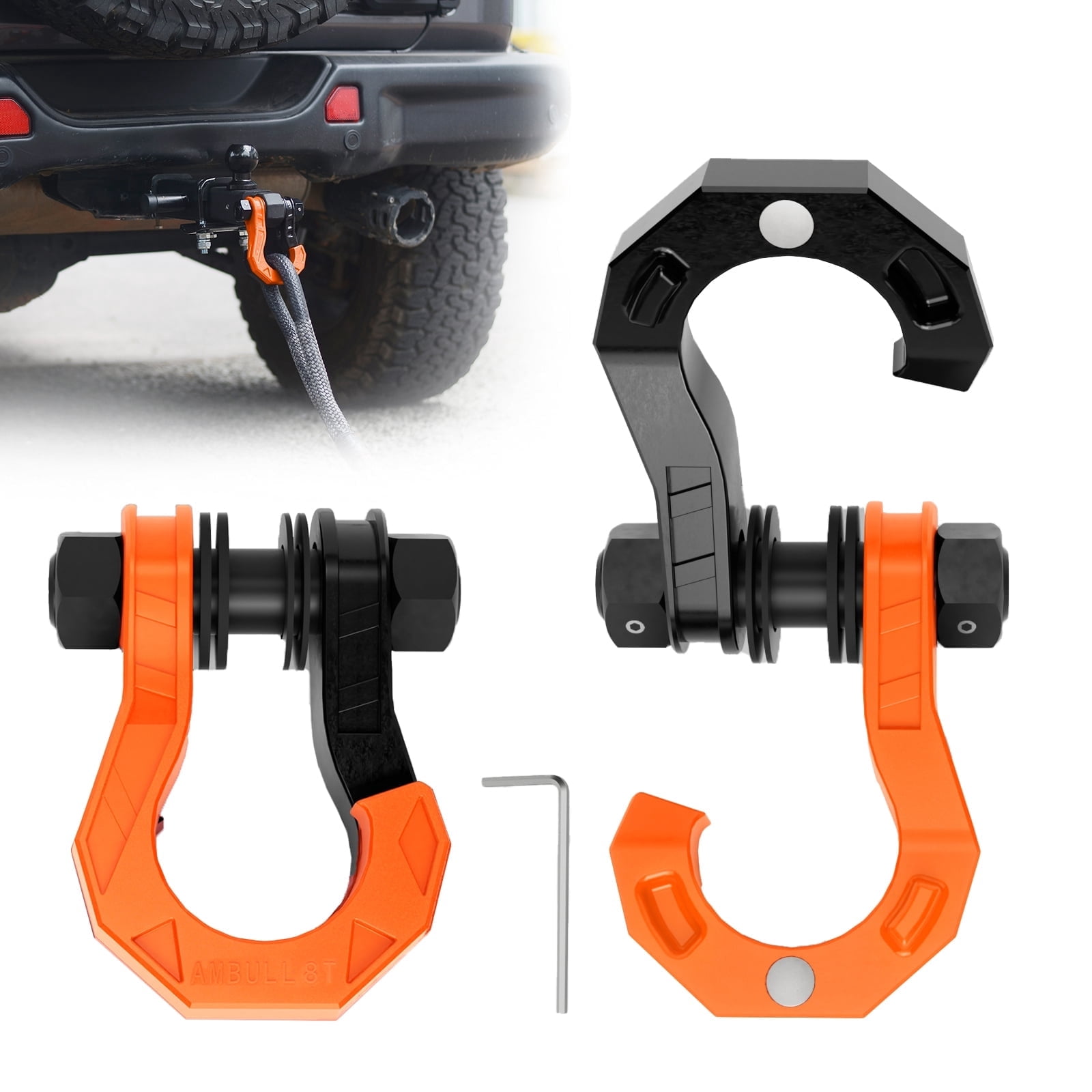 AMBULL D Ring Shackles 3/4" Separate Shackles, 44,000lbs Break Strength ...