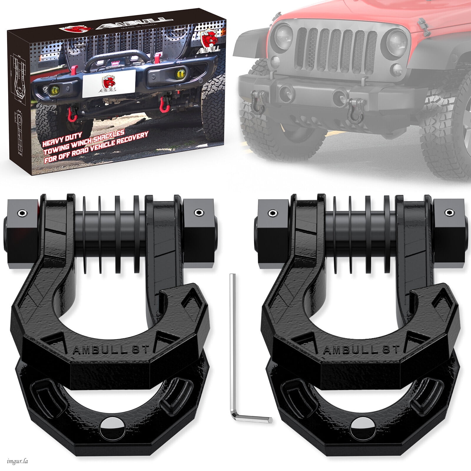 AMBULL D Ring Shackles 3/4" Split Shackles, 44,000lbs Break Strength ...