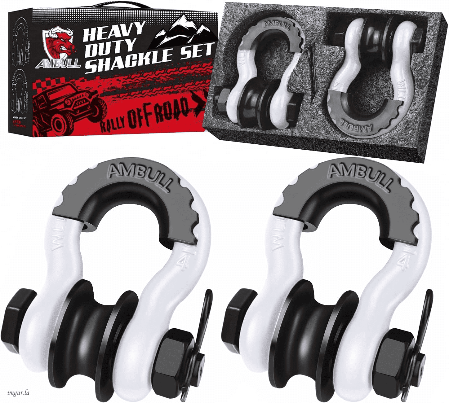 AMBULL Upgraded Snatch Block, 3/4" D Ring Shackle (2 Pack) 22,000lb ...