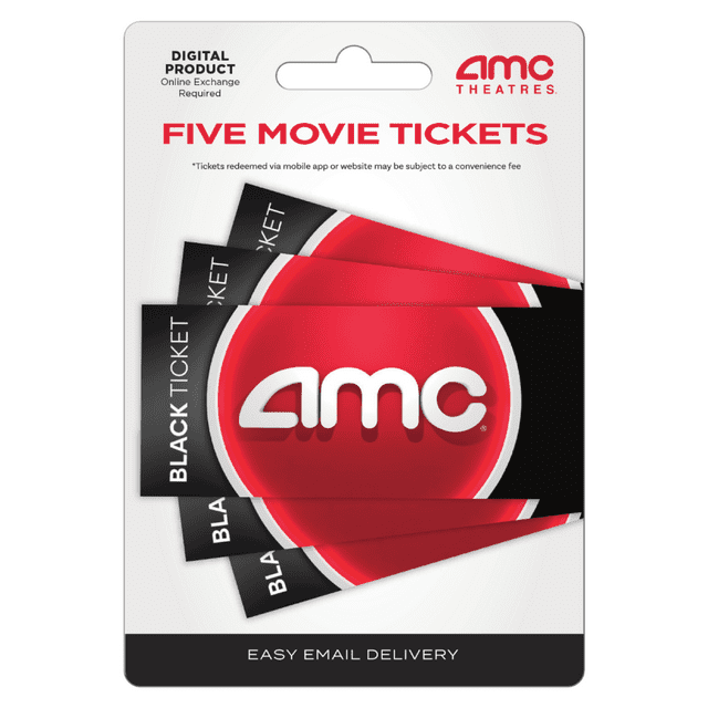 AMC Theatres - Five Standard/Digital Black Movie Tickets - Walmart.com