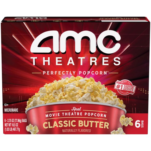 AMC Theatres Microwave Popcorn 6ct, Classic Butter