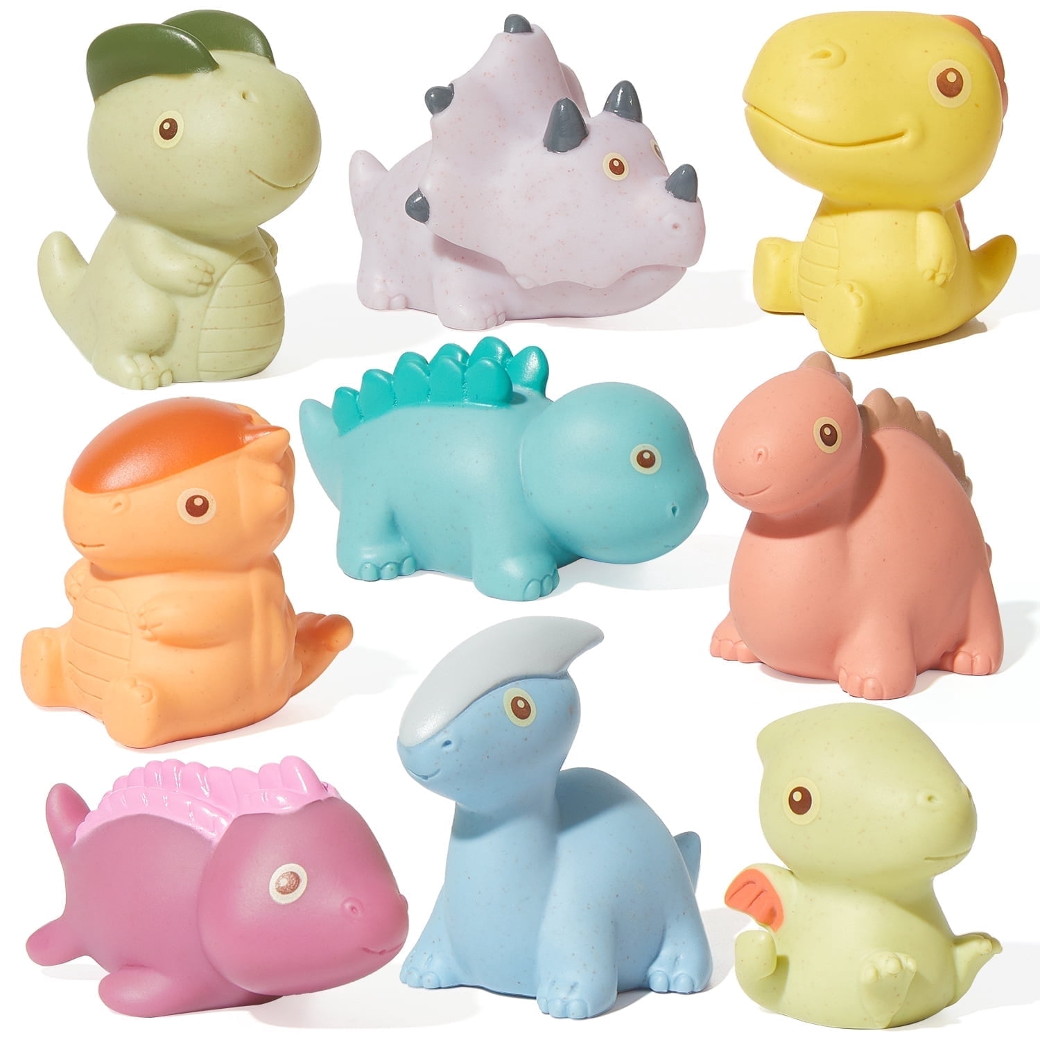 AMCHSURI Mold-Free Baby Bath Toy Set, 9 Pack Dinosaurs for 1-3 Years ...
