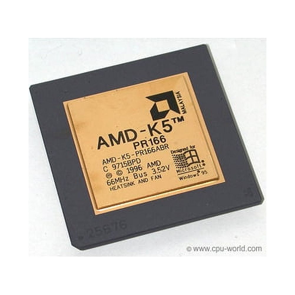 AMD AMD-K5-PR166ABR AMD-K5 PR166 CPU. 166MHz socket 7 CPU. 66MHz bus, 3.52v AMD-K5-PR166ABR ...