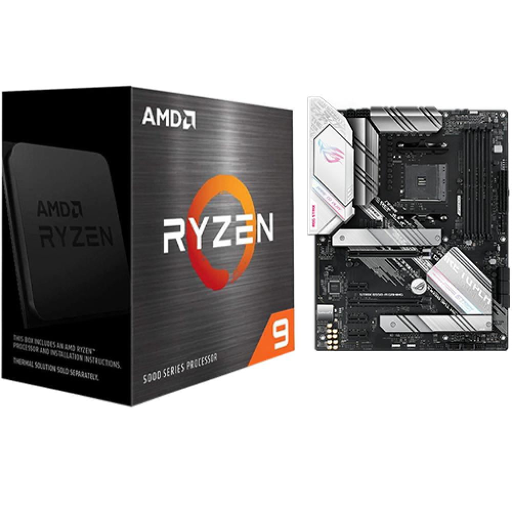 AMD Ryzen 9 5950X 16-core 32-thread Desktop Processor + Asus ROG Strix ...