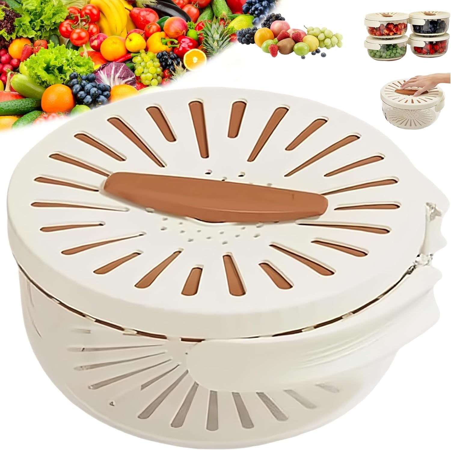 AMDROZ New Draining Basket with Lid 2 in 1 Multifunctional Drain Basket ...