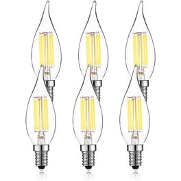 AMDTU LED Frosted Edison Bulb 40w Type B Warm Soft White 2700k E12 Candle Base Dimmable 6 Pack Walmart