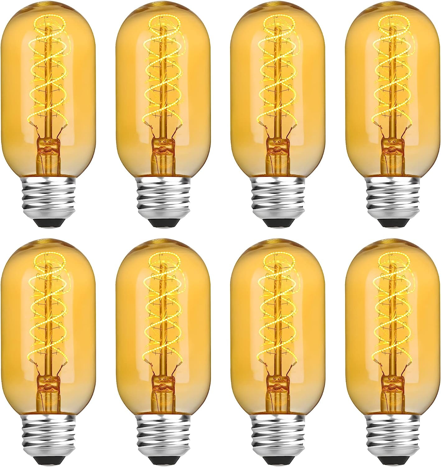 AMDTU Edison Bulbs 25 Watt E26 Base, Super Thin Spiral Filament Non ...