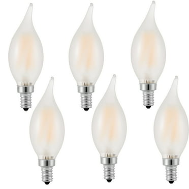 (2 bulbs) GE Vintage Amber Glass LED Chandelier Bulb, Candelabra base, 60 watt equivalent, 400 ...