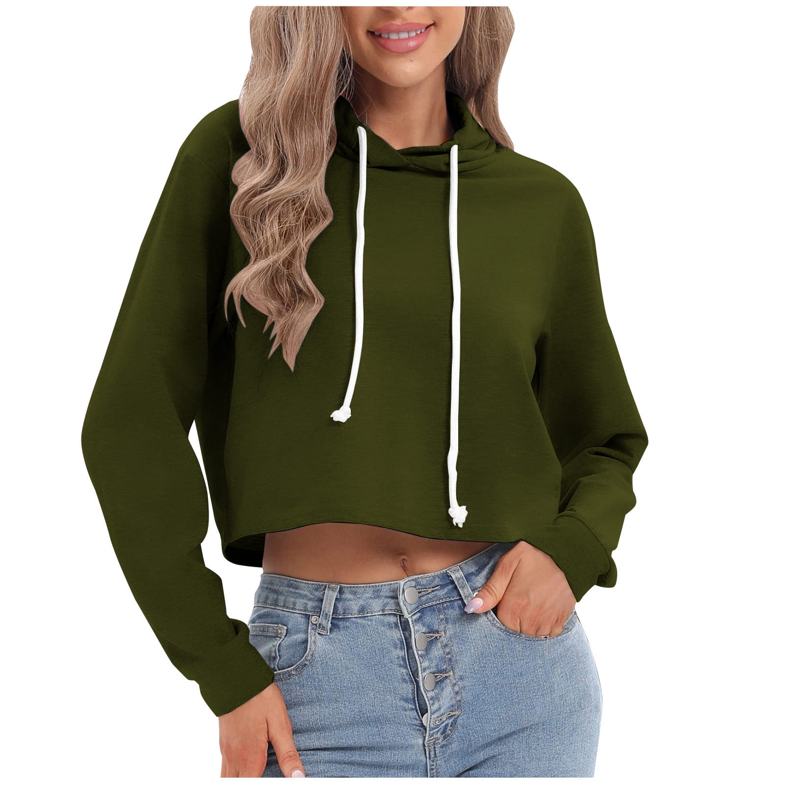AMDWOV Half Zip Up Pullover Women Fashion Women's Round-Neck Pullover ...