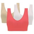 AMDWOV Padded Bralettes for Women 3-Pack Women Sports Bra Without Wire ...