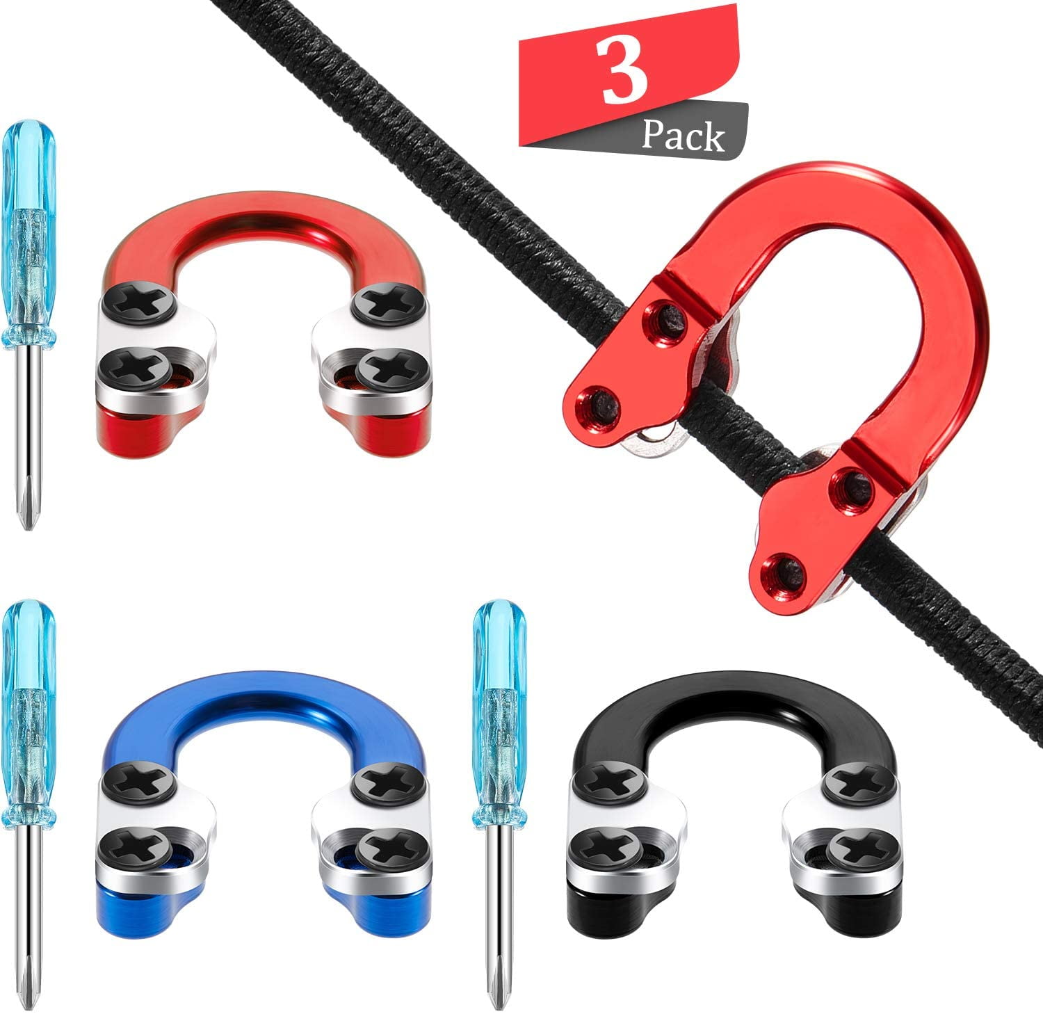 AME 3 Sets Archery D Loop Compound Bow Metal D Loop Metal D Ring Buckle ...