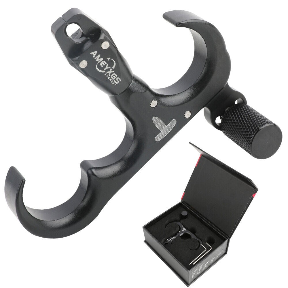 AME 360° Thumb Bow Release Aids 3 Finger Trigger Compound Bow Archery ...