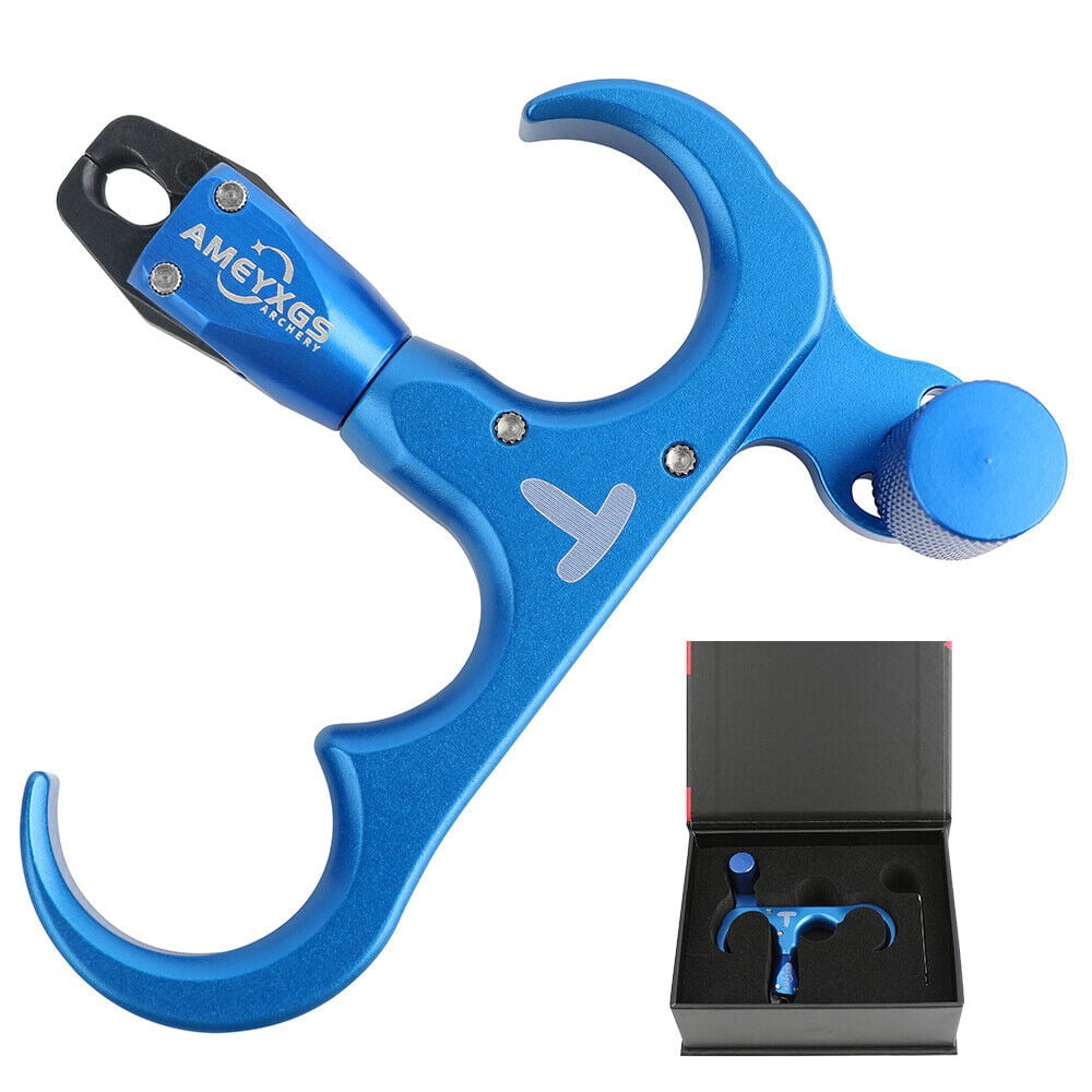 AME 360° Thumb Bow Release Aids 3 Finger Trigger Compound Bow Archery ...