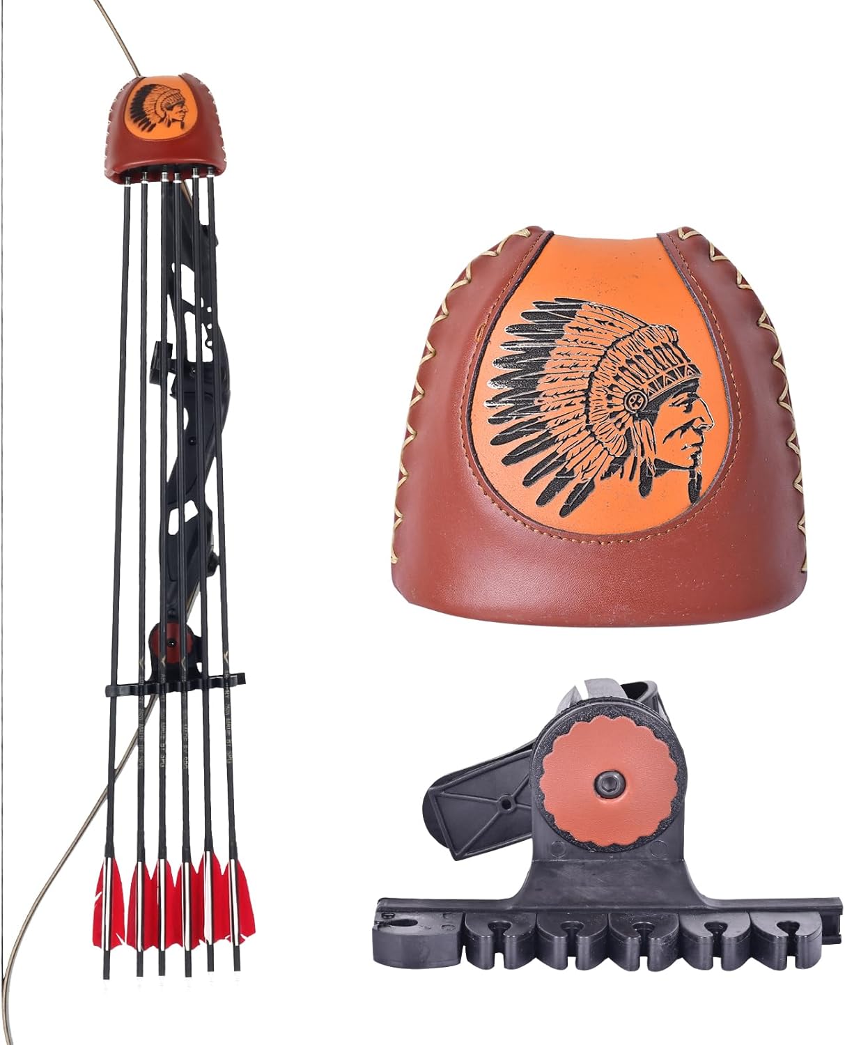 AME Adjustable Archery Arrow Quiver - Leather Quiver Arrow Holder with ...