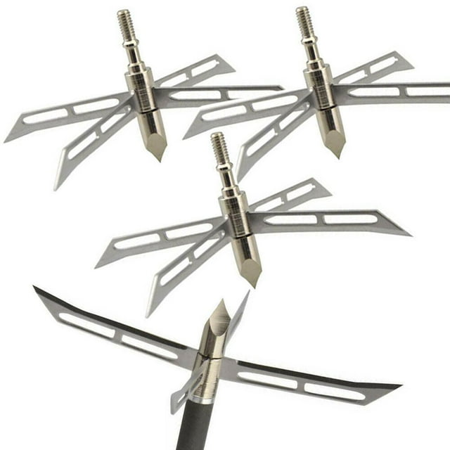 AME Archery Hunting Tips Arrowheads 4 Blade Broadheads Crossbow Points ...