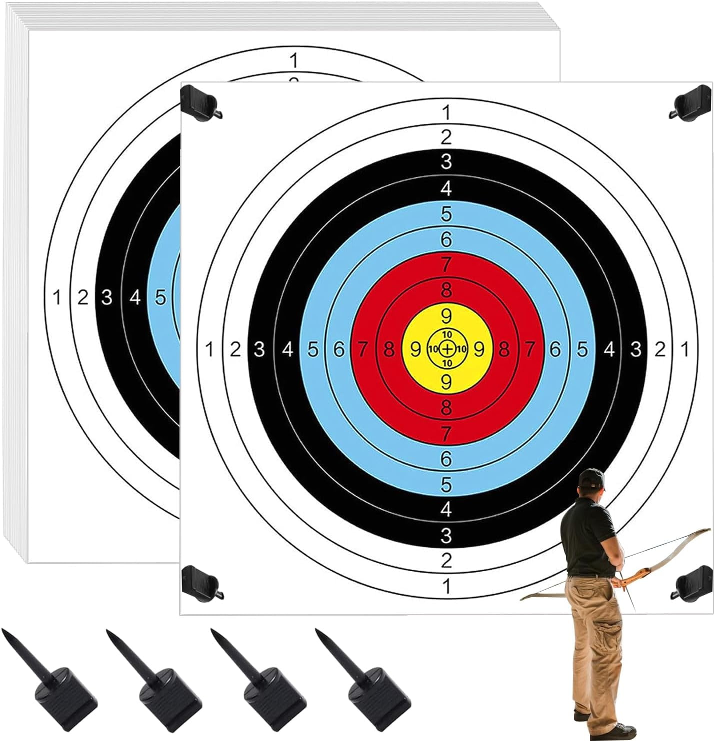 AME Archery Targets Paper for Backyard 15 pcs Targets Paper Standard ...