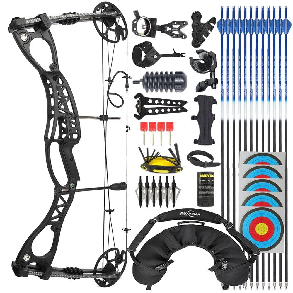 AME Compound Bow Kit 0-70lbs Archery Hunting Package Arrows Adult ...