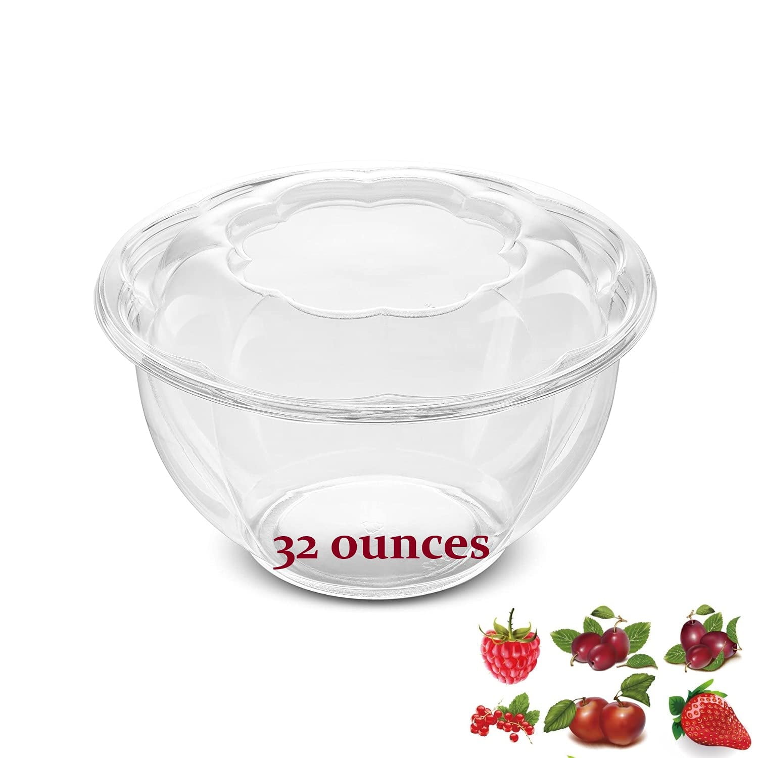 AME D'ESSENCE (100 PC) Combo 32 oz Plastic Salad Bowl To Go With ...