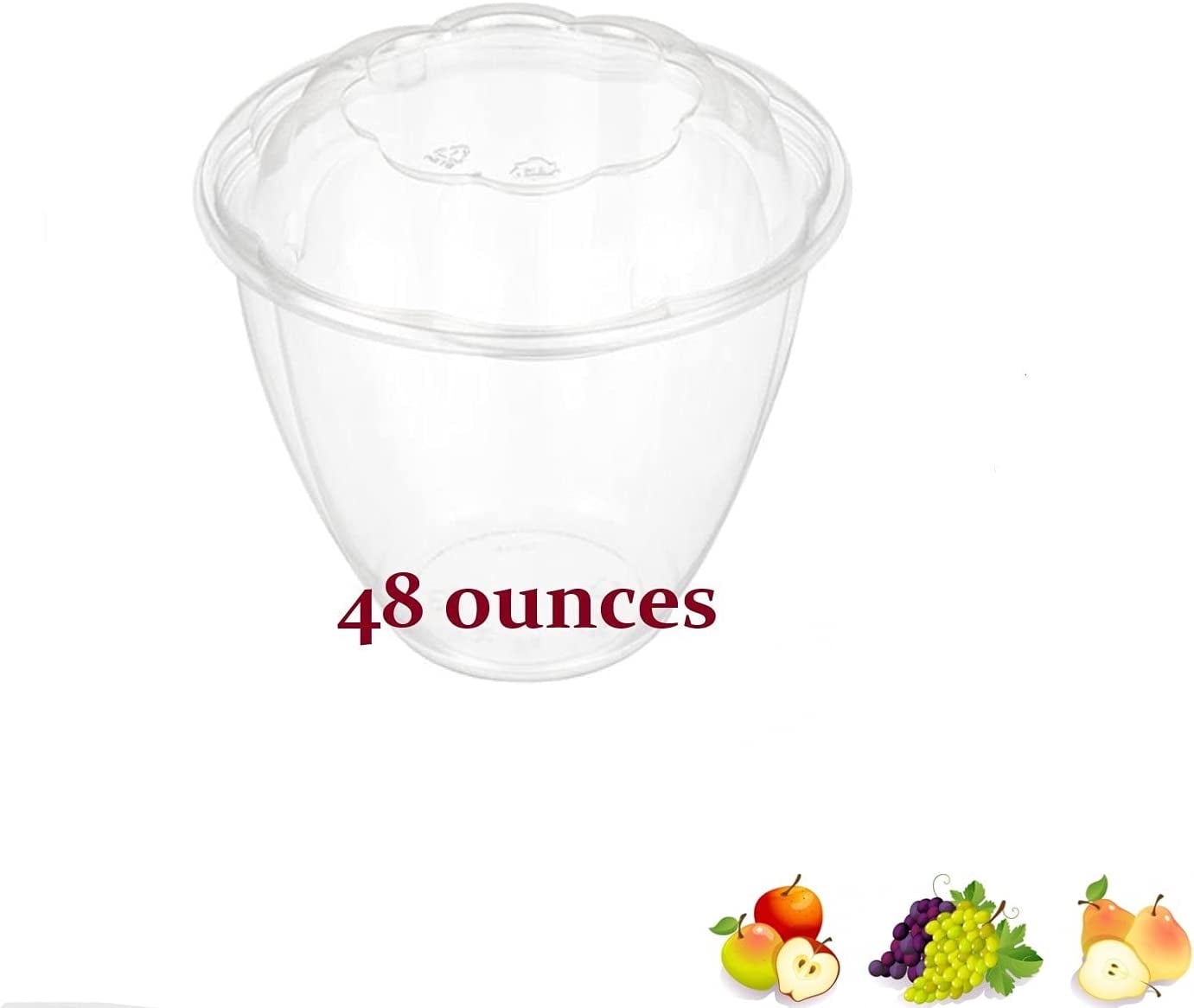 AME D'ESSENCE (100 PC) Combo 48 oz Plastic Salad Bowl To Go With ...