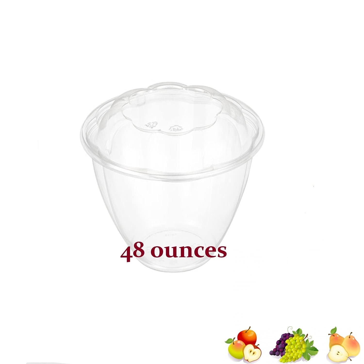 AME D'ESSENCE (100 PC) Combo 48 oz Plastic Salad Bowl To Go With ...