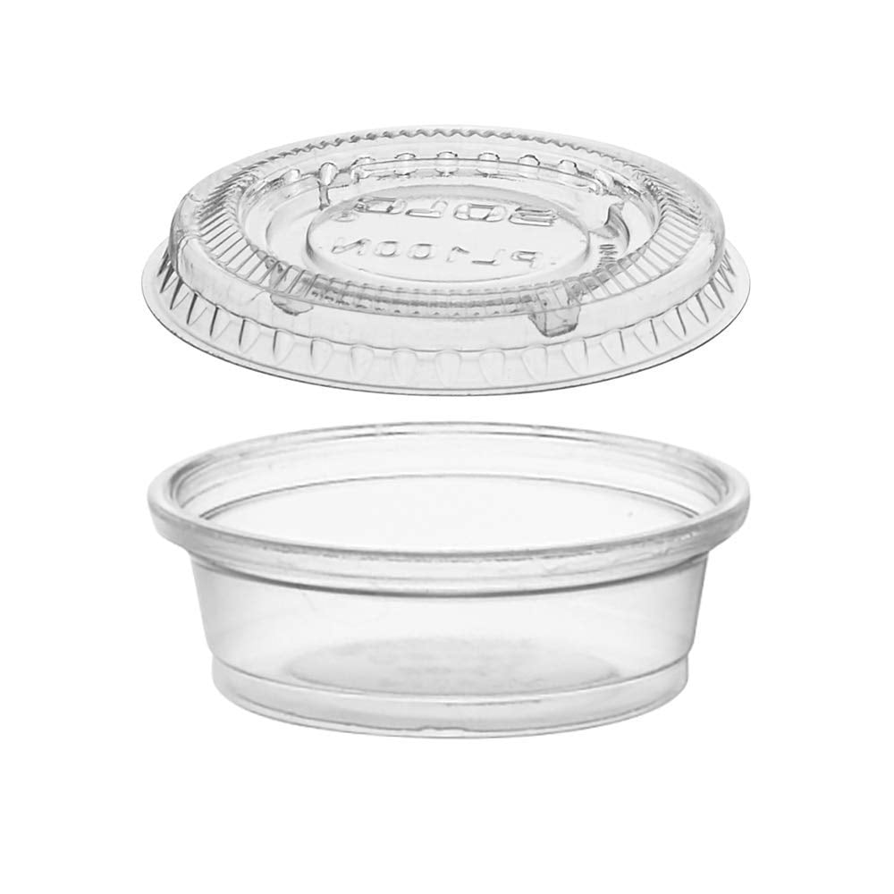 AME D'ESSENCE (125 PACK- 0.5 Oz) Portion Cups with Lids Clear Plastic ...