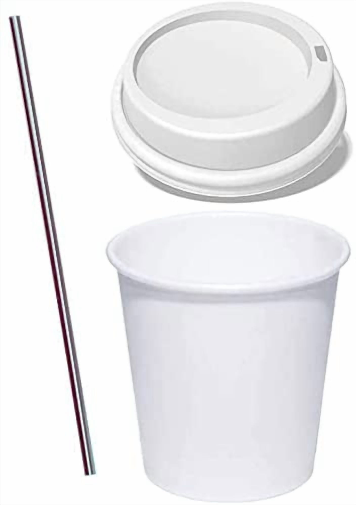 AME D'ESSENCE (50 PC) 4 Ounce Espresso Cups with Dome Lids and Stirrers ...