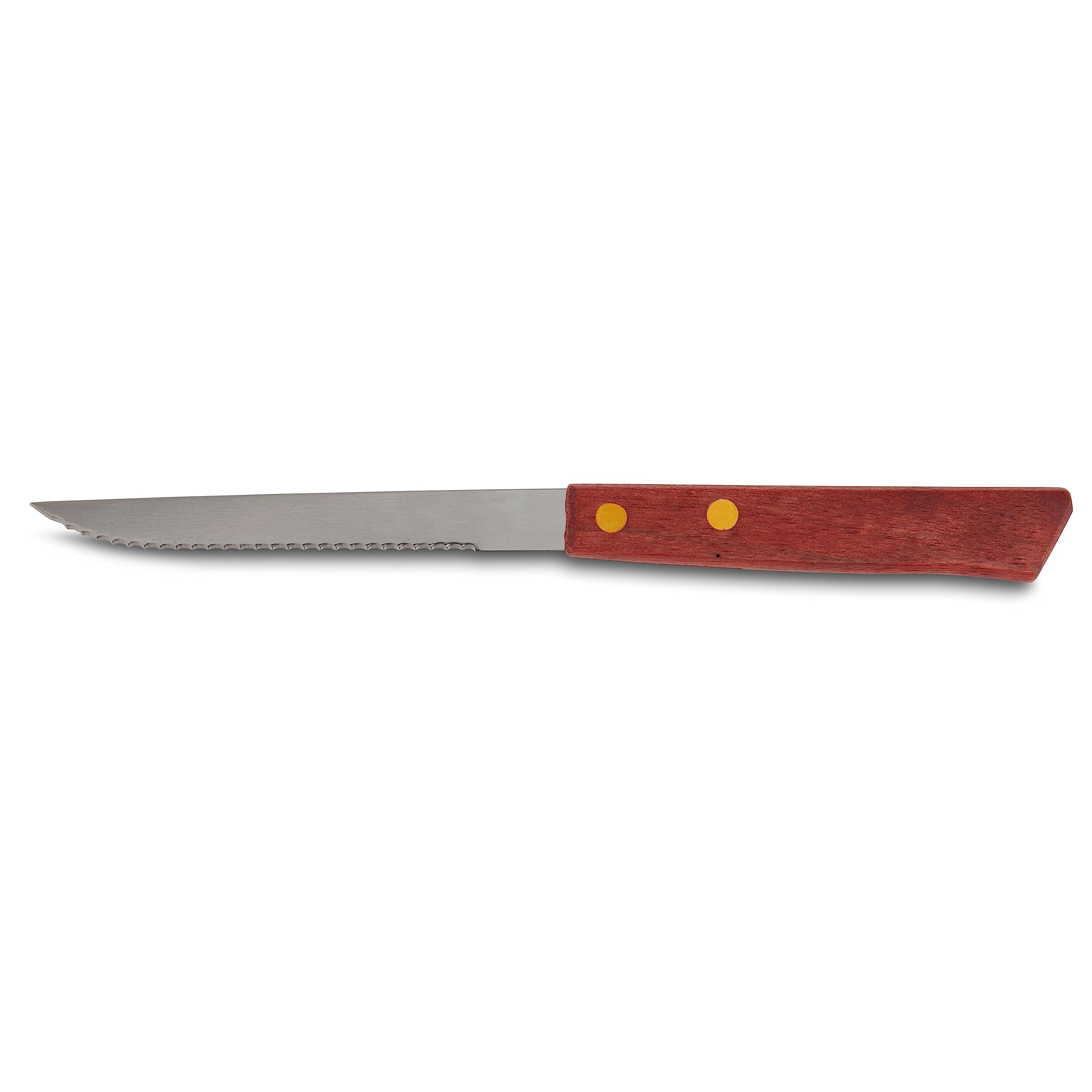AME D’ESSENCE Set of 12 Stainless Steel Steak Knives Serrated Edge 4 1/ ...