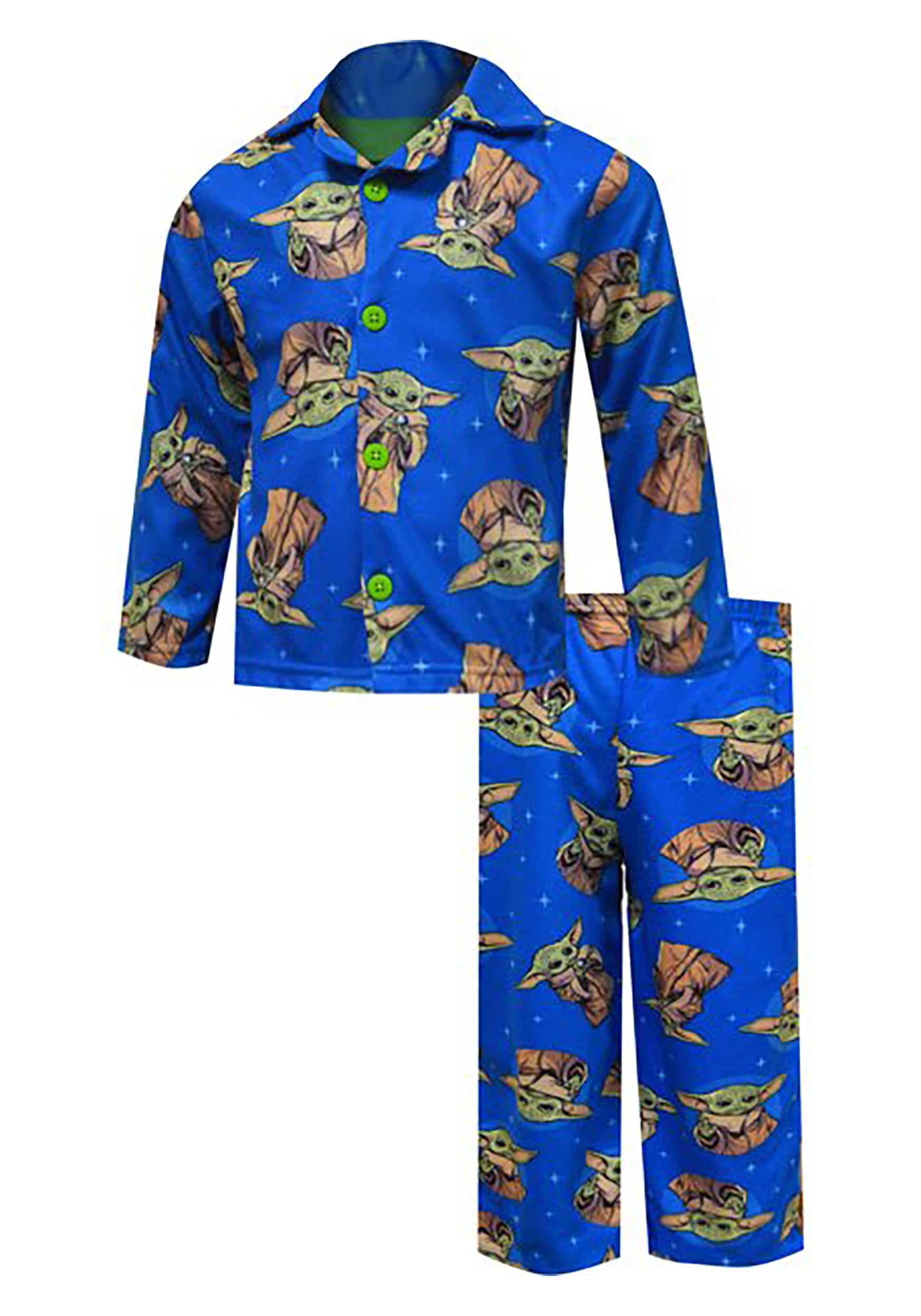 AME INTL Boys Star Wars Mandalorian The Child Grogu Blue Flannel Pajamas (8) - Walmart.com