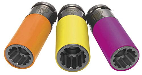 AME Light Truck and SUV 3 Piece Spline Plus 1/2inch Dr, Socket Set ...