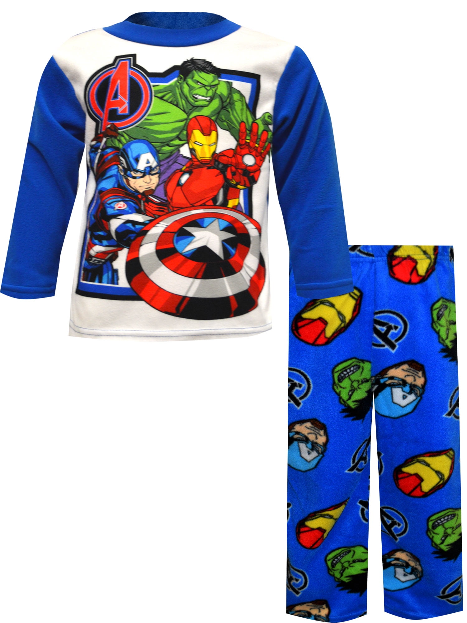 AME Sleepwear Boys Marvel Comics The Avengers Classic Fleece Pajamas (8) - Walmart.com