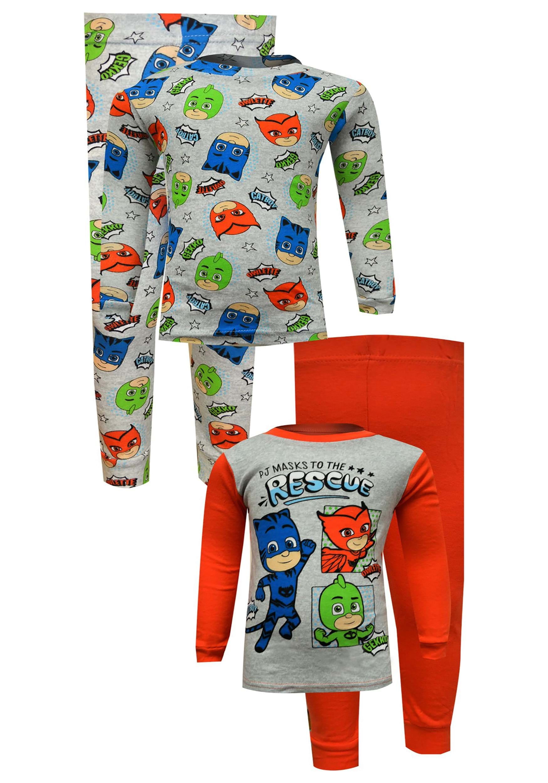 AME Sleepwear PJ Masks Clothes, 4 Piece Cotton Toddler Boys Pajama ...