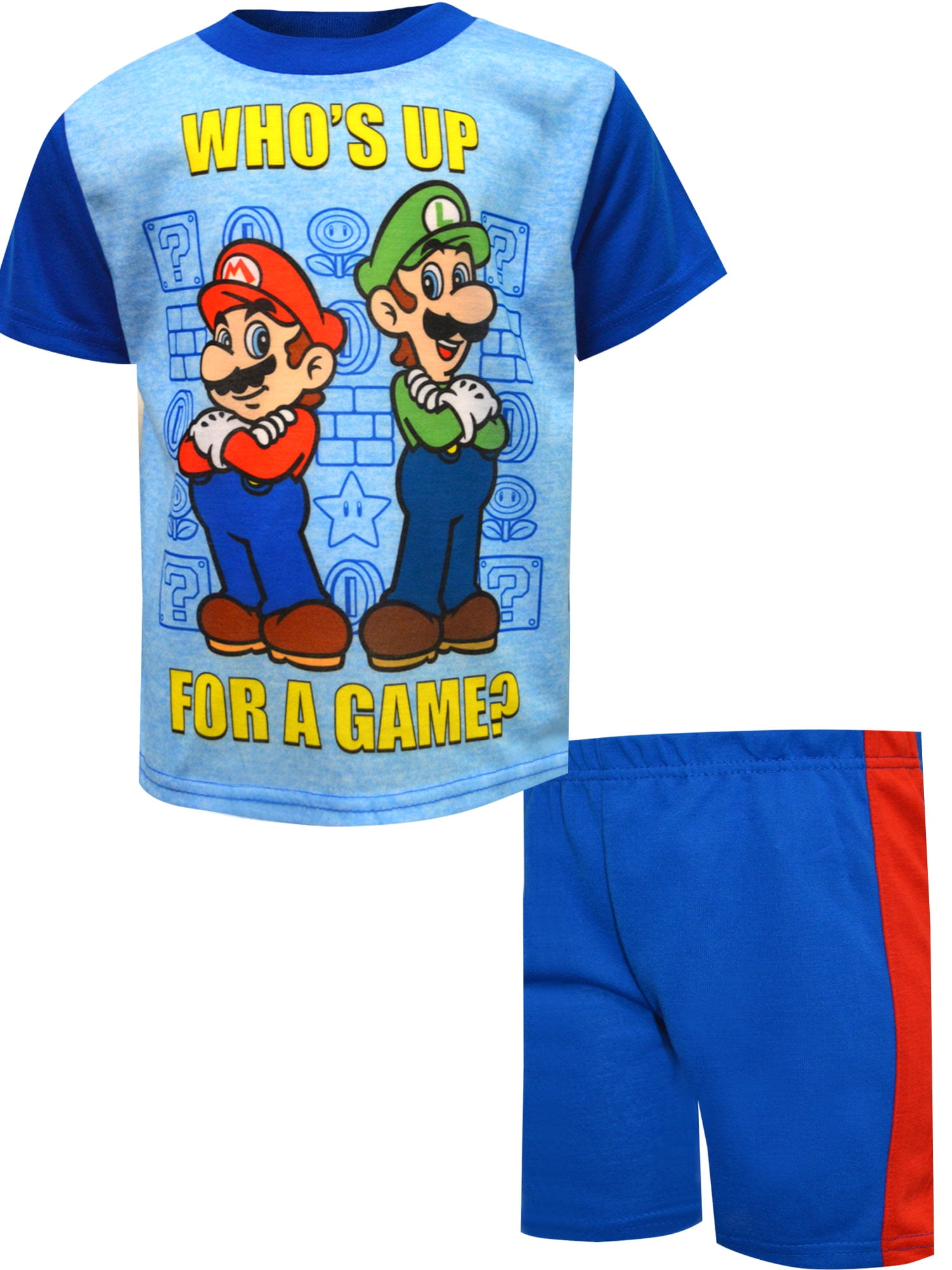 AME Sleepwear Boys Super Mario Who's Up For a Game Pajamas (6 ...